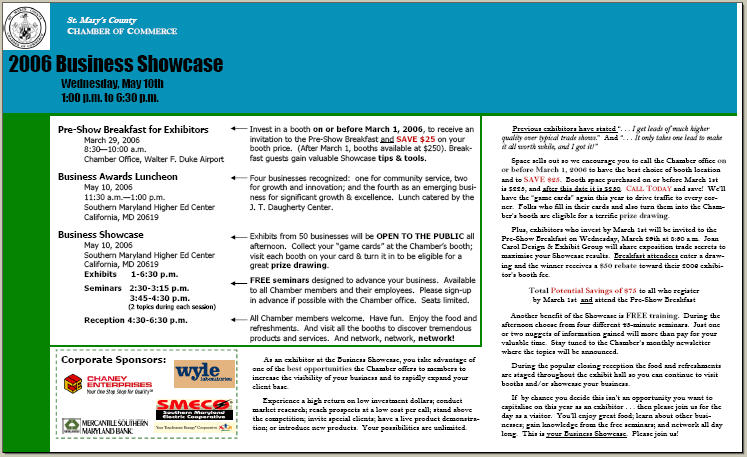 Portfolio Sample: B2B Flyer / Brochure - Karen Zapp's PK Scribe